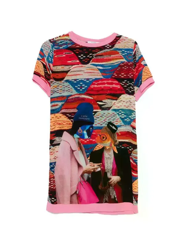 The Artistylist Graphic-print Mini Dress - Blue