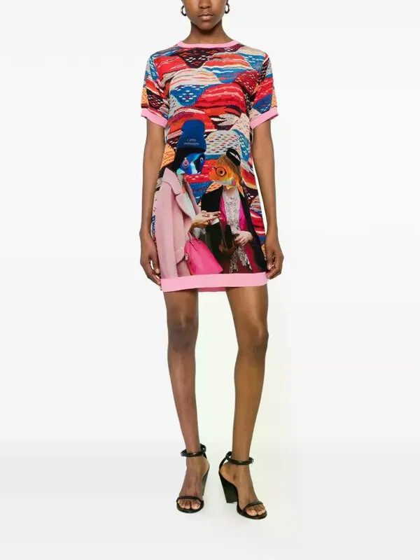The Artistylist Graphic-print Mini Dress - Blue
