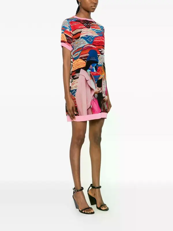 The Artistylist Graphic-print Mini Dress - Blue