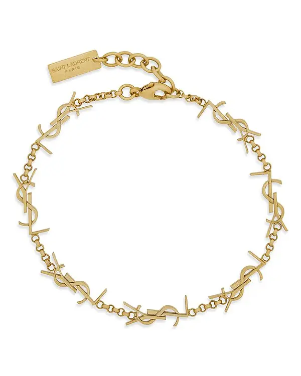 Saint Laurent Cassandre Multi-charm Bracelet - Gold