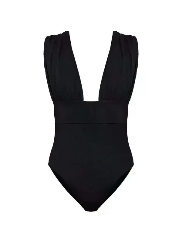 MAIÔ PARIS Monceau Ruched-detail Swimsuit - Black