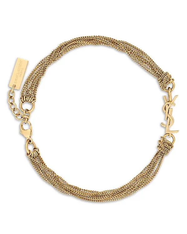 Saint Laurent Cassandre Tassel Bracelet - Gold