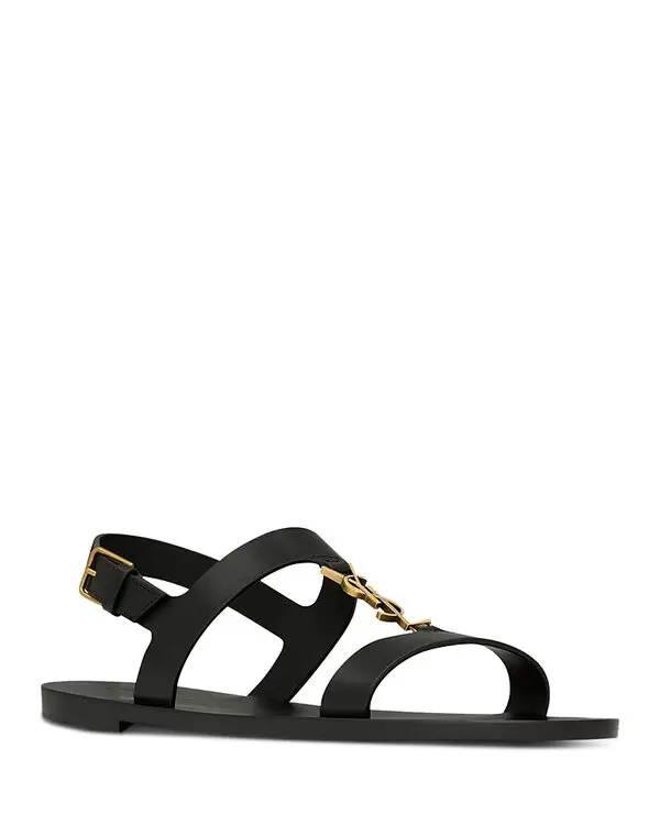 Saint Laurent Cassandre Sandals - Black