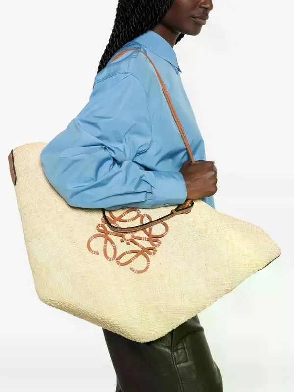 Loewe Anagram Woven Tote Bag - Neutrals