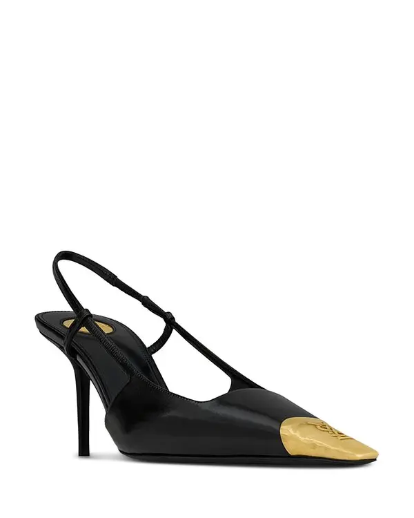 Saint Laurent Jeanne Slingback Pumps - Black