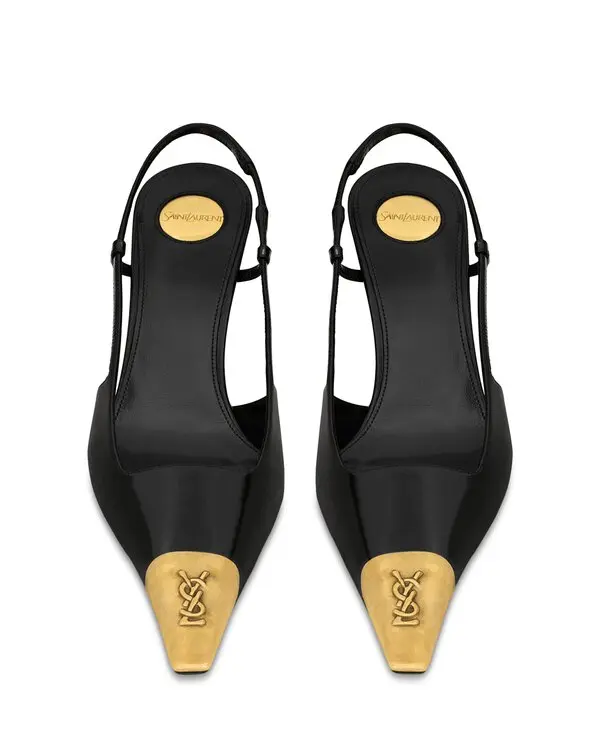 Saint Laurent Jeanne Slingback Pumps - Black