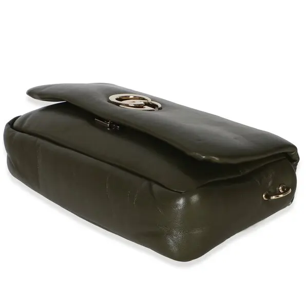 Gucci Lambskin Gg Milano Top Handle Bag - Green