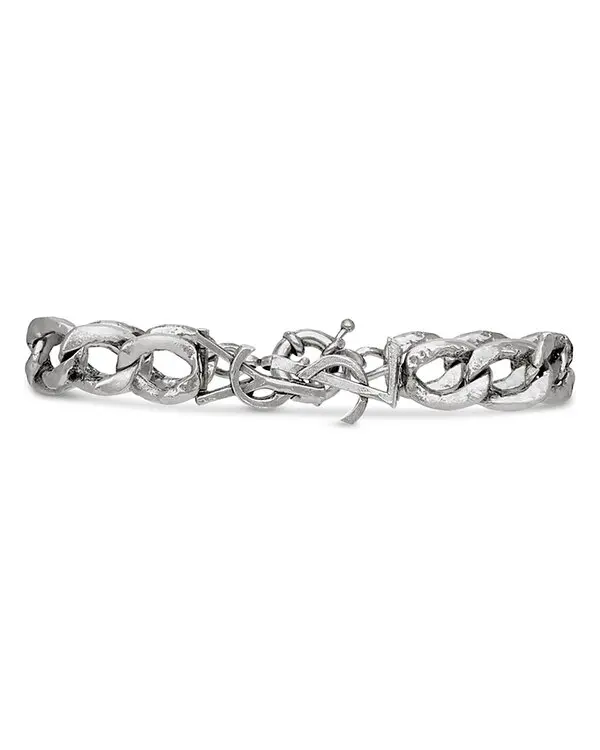 Saint Laurent Cassandre Chain Bracelet - Patinated Palladium