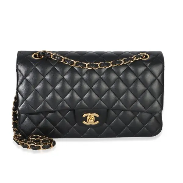 Chanel Quilted Lambskin Classic Double Flap Bag - Black