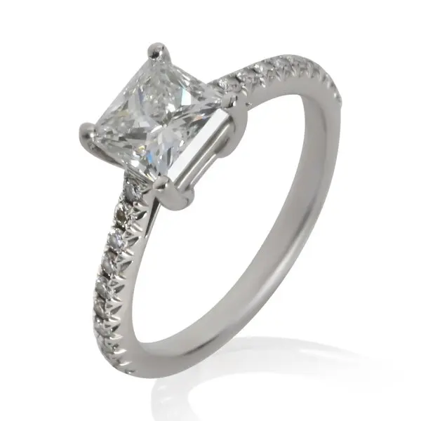 Tiffany & Co. 0.99 Ct Princess Diamond Novo Engagement Ring