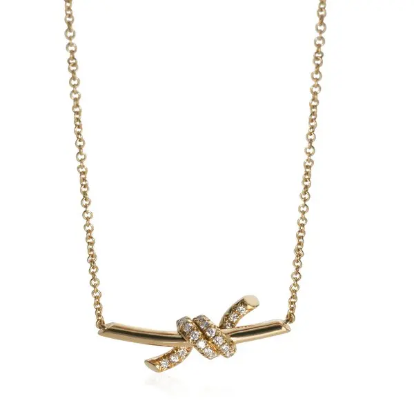 Tiffany & Co. Yellow Gold Diamond Knot Necklace - Yellow_gold