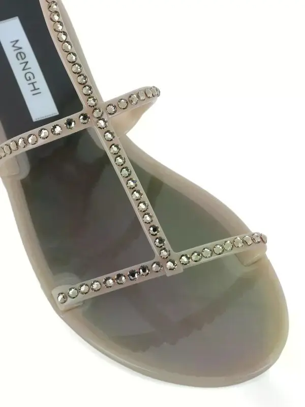 Menghi Crystal-embellished T-bar Sandals