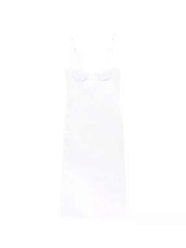 Oseree Lace-overlay Underwired Dress - White