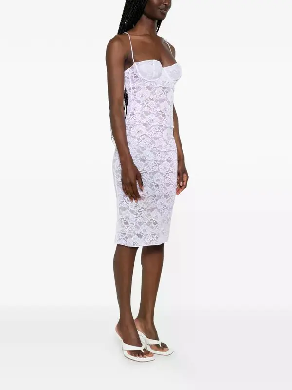 Oseree Lace-overlay Underwired Dress