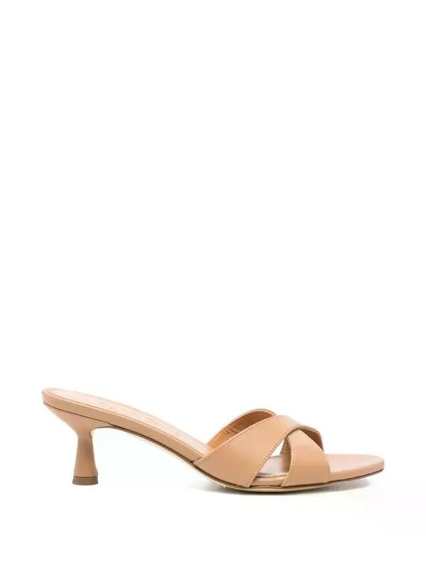 AeydĒ Criss-cross Leather Sandals - Neutrals