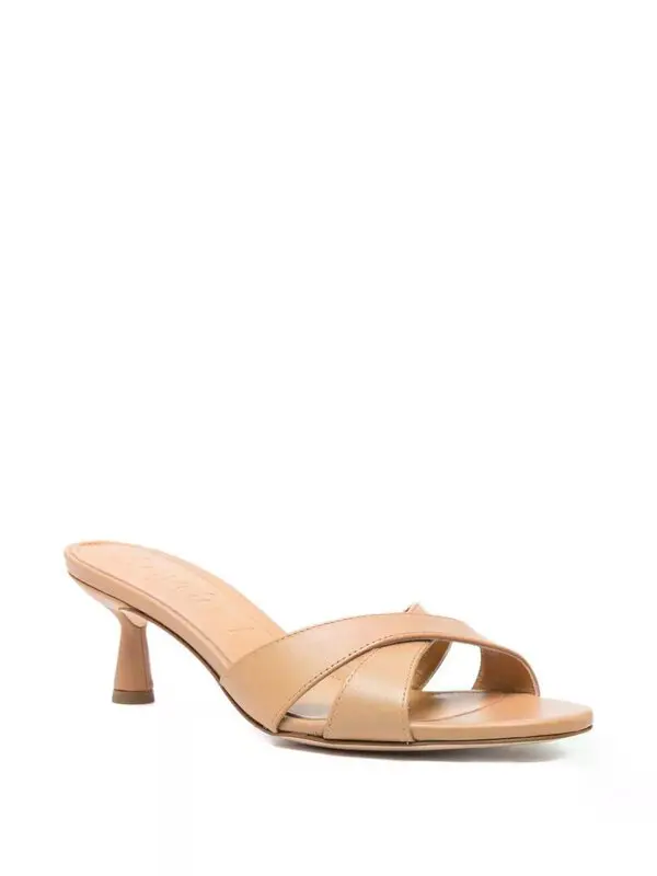 AeydĒ Criss-cross Leather Sandals - Neutrals