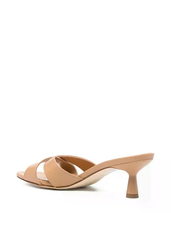 AeydĒ Criss-cross Leather Sandals - Neutrals