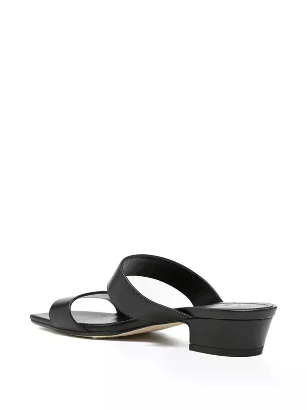 AeydĒ Double-strap Square-toe Sandals - Black