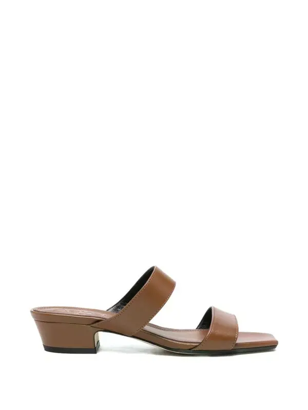 AeydĒ Square-toe Leather Sandals - Brown