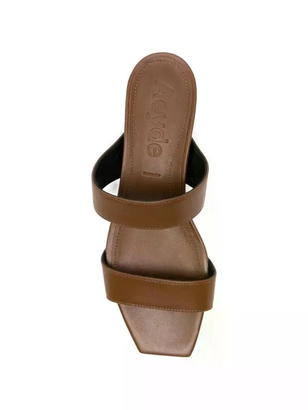 AeydĒ Square-toe Leather Sandals - Brown