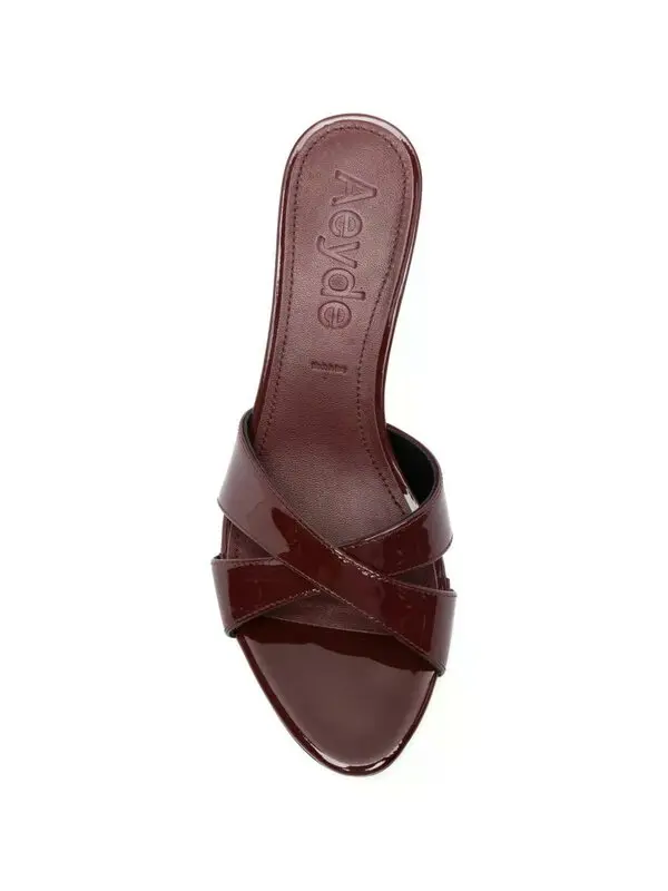 AeydĒ Cross-over Patent-finish Sandals - Red