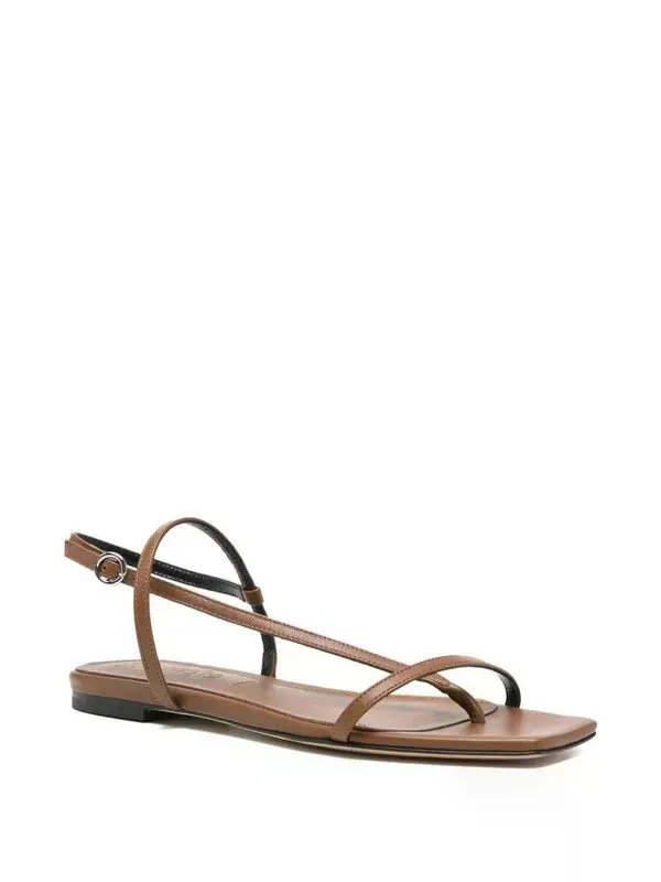 AeydĒ Square-toe Slingback Sandals - Brown