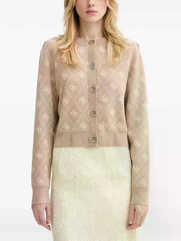 Guess Diamond-pattern Button Cardigan