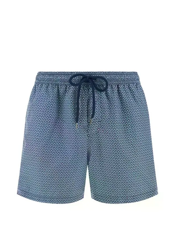 Boggi Milano Geometric-print Swim Shorts - Blue