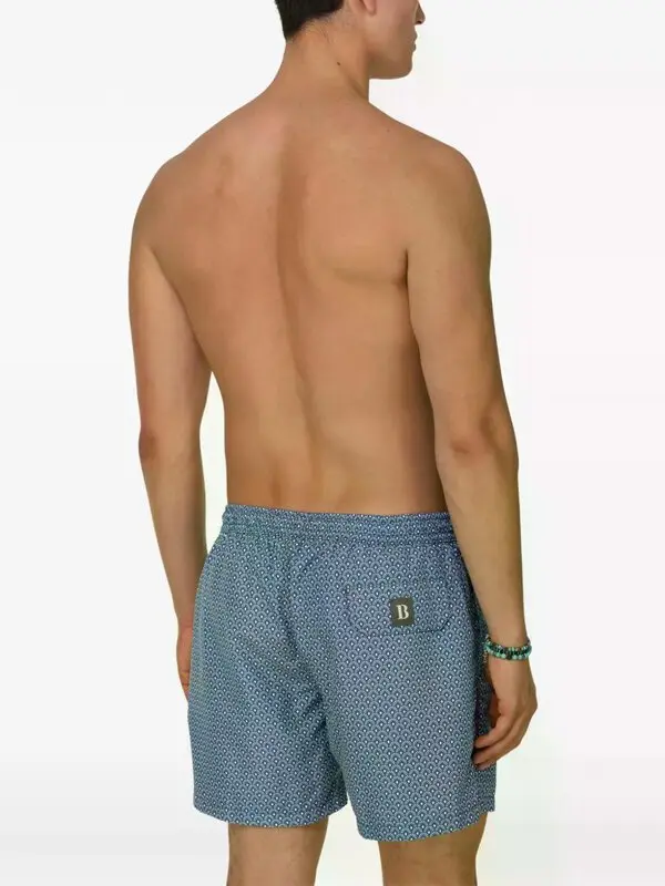 Boggi Milano Geometric-print Swim Shorts