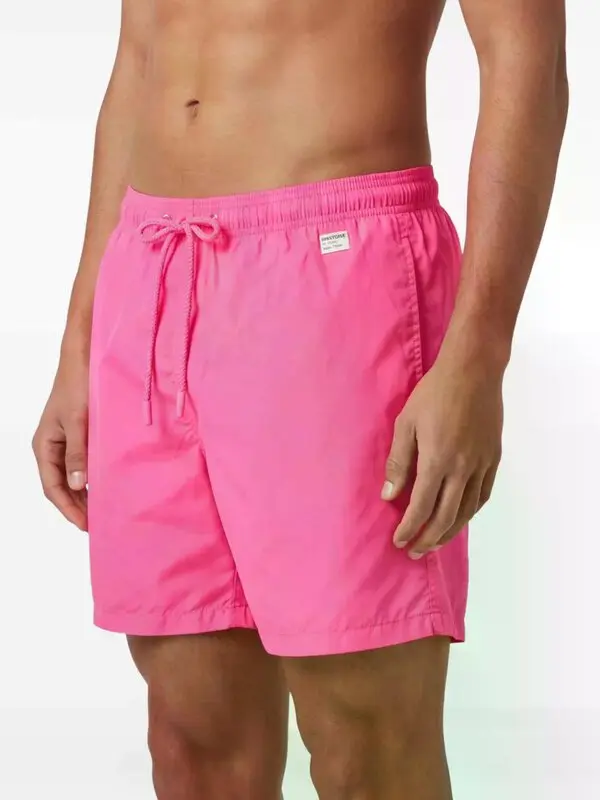 MC2 SAINT BARTH Logo-patch Drawstring Swim Shorts - Pink