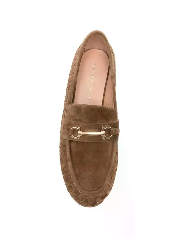 ADRIANNA FERETTI Woven Horsebit-detail Loafers