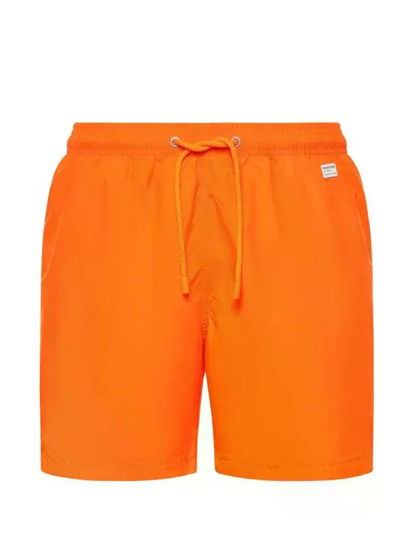 MC2 SAINT BARTH Logo-patch Drawstring Swim Shorts - Orange