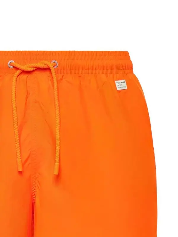 MC2 SAINT BARTH Logo-patch Drawstring Swim Shorts - Orange