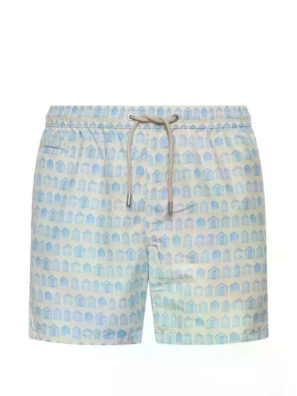 MC2 SAINT BARTH Printed Swim Shorts - Neutrals