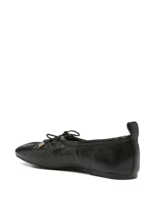 ADRIANNA FERETTI Bow-detail Leather Ballet Flats - Black