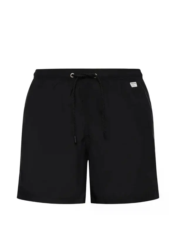 MC2 SAINT BARTH Logo-patch Drawstring Swim Shorts - Black