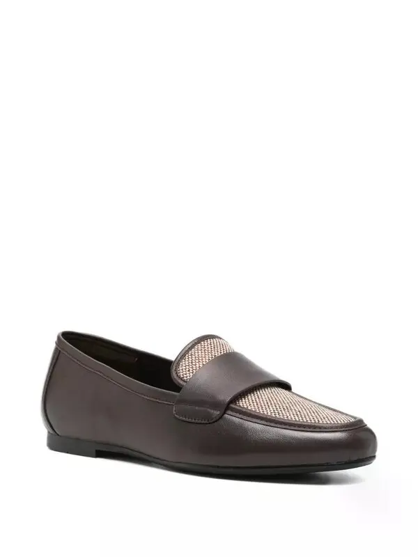 ADRIANNA FERETTI Panelled-detail Leather Loafers