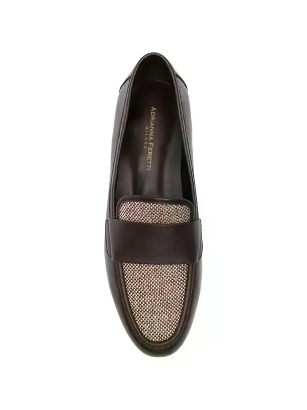 ADRIANNA FERETTI Panelled-detail Leather Loafers