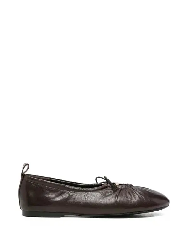 ADRIANNA FERETTI Gathered Ballet Flats With Bow Detailing