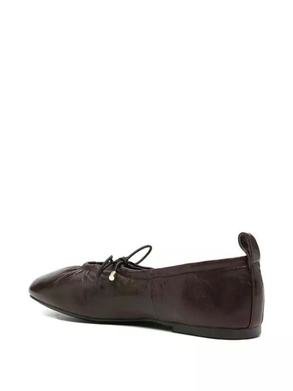 ADRIANNA FERETTI Gathered Ballet Flats With Bow Detailing