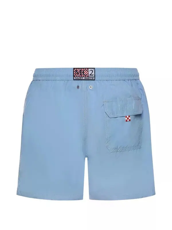 MC2 SAINT BARTH Logo-embroidered Drawstring Swim Shorts - Blue