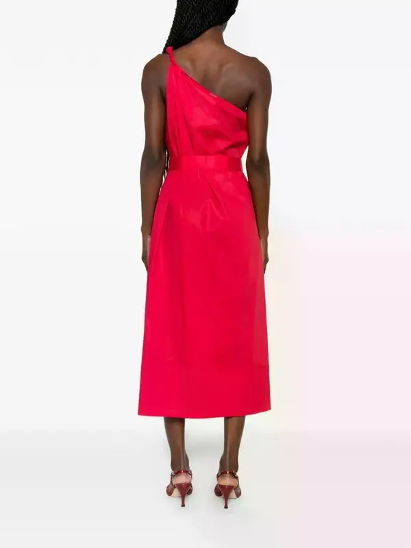 TWINSET Belted One-shoulder Midi Dress