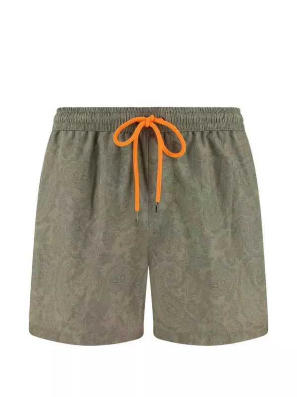 Boggi Milano Paisley-print Swim Shorts - Green
