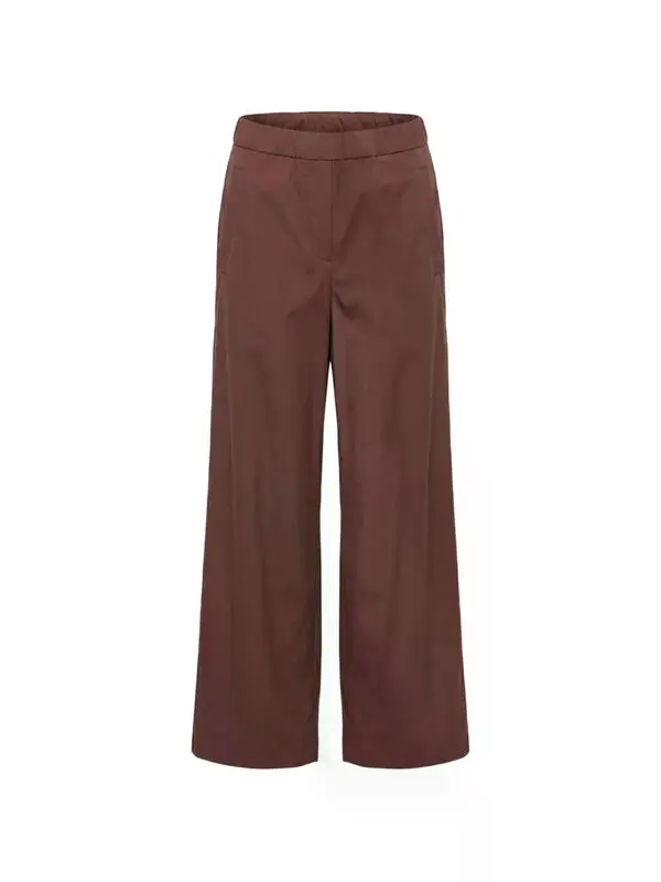 Patrizia Pepe Straight-leg Poplin Trousers - Brown