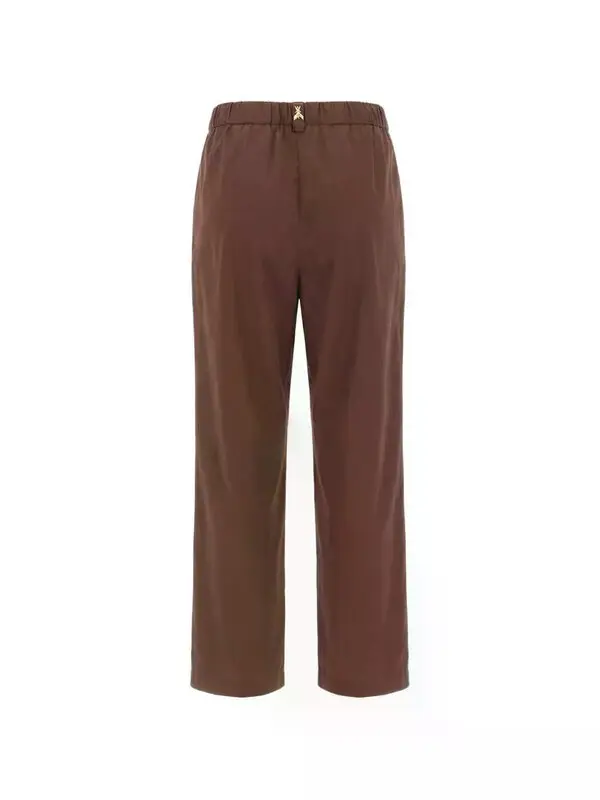 Patrizia Pepe Straight-leg Poplin Trousers - Brown