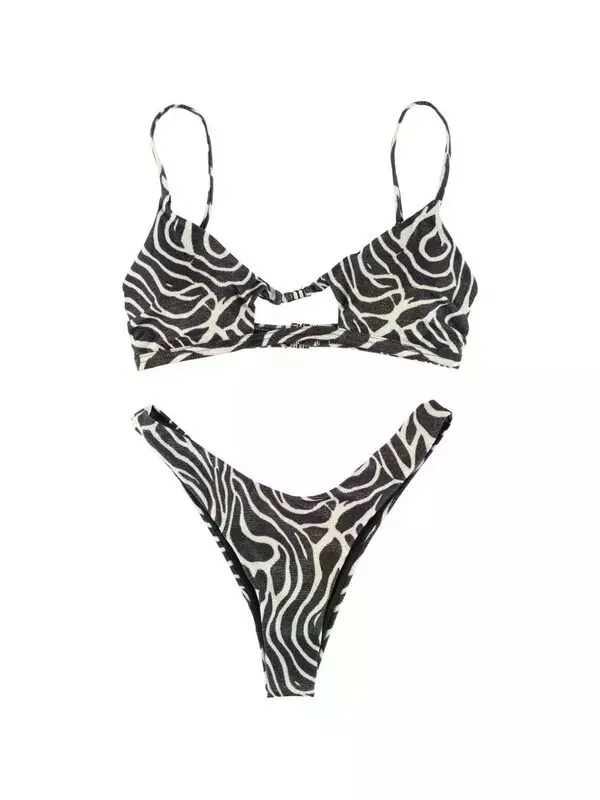 MATINEE Zebra-pattern Bikini - Black