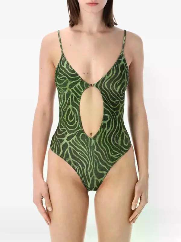 MATINEE Zebra-pattern Cut-out Swimsuit