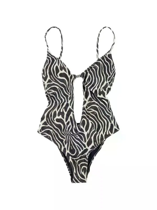 MATINEE Lilly Zebra-pattern Cut-out Swimsuit - Black