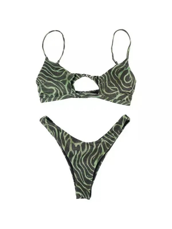 MATINEE Taylor Zebra-pattern Bikini - Green