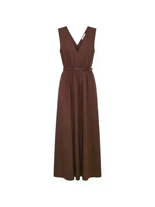 Patrizia Pepe Belted Maxi Dress - Brown